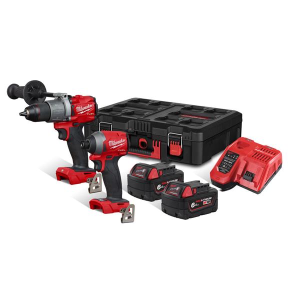 Milwaukee M18FPP2A2-602P M18 FUEL Combi Drill & Impact Driver (2x6Ah ...